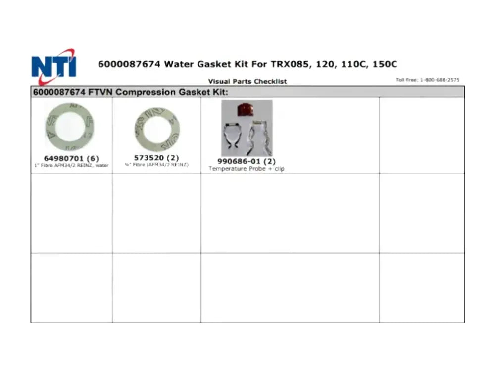 NTI 6000087674, FTVN Compression Gasket Kit