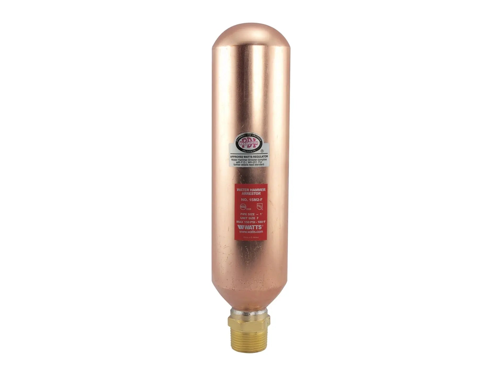 Watts 0750165, 1" Lead Free Water Hammer Arrestor, NPT Brass Hex Adapt